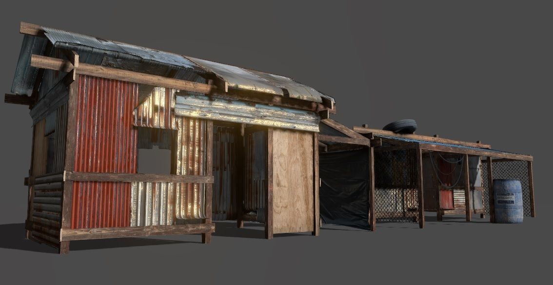 Lowpoly Shanty Houses Low-poly 3D Model 2026 - Free Daz 3D Models
