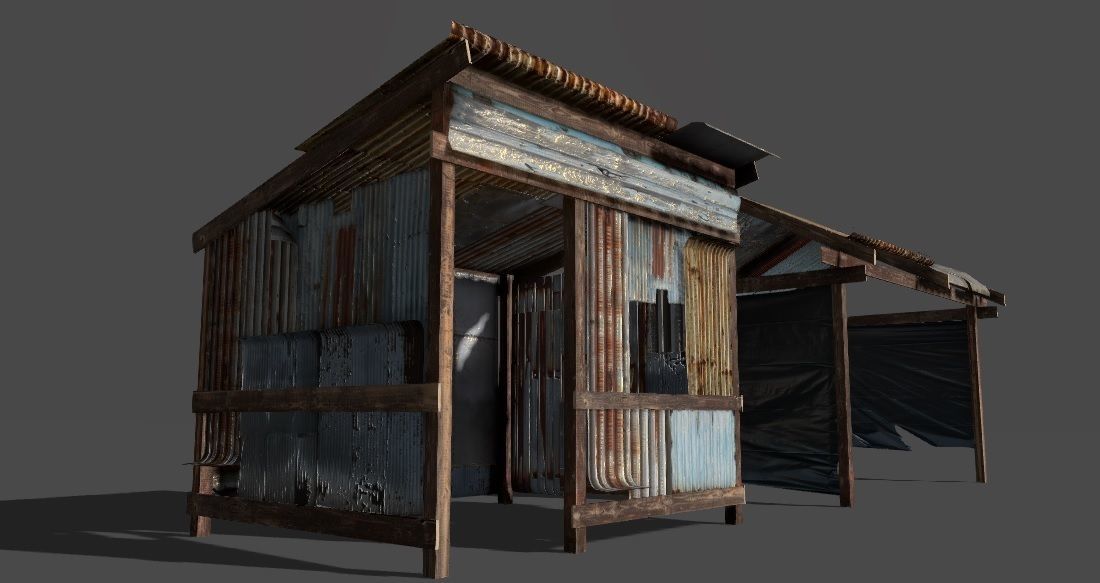 Lowpoly Shanty Houses Low-poly 3D Model 2026 - Free Daz 3D Models