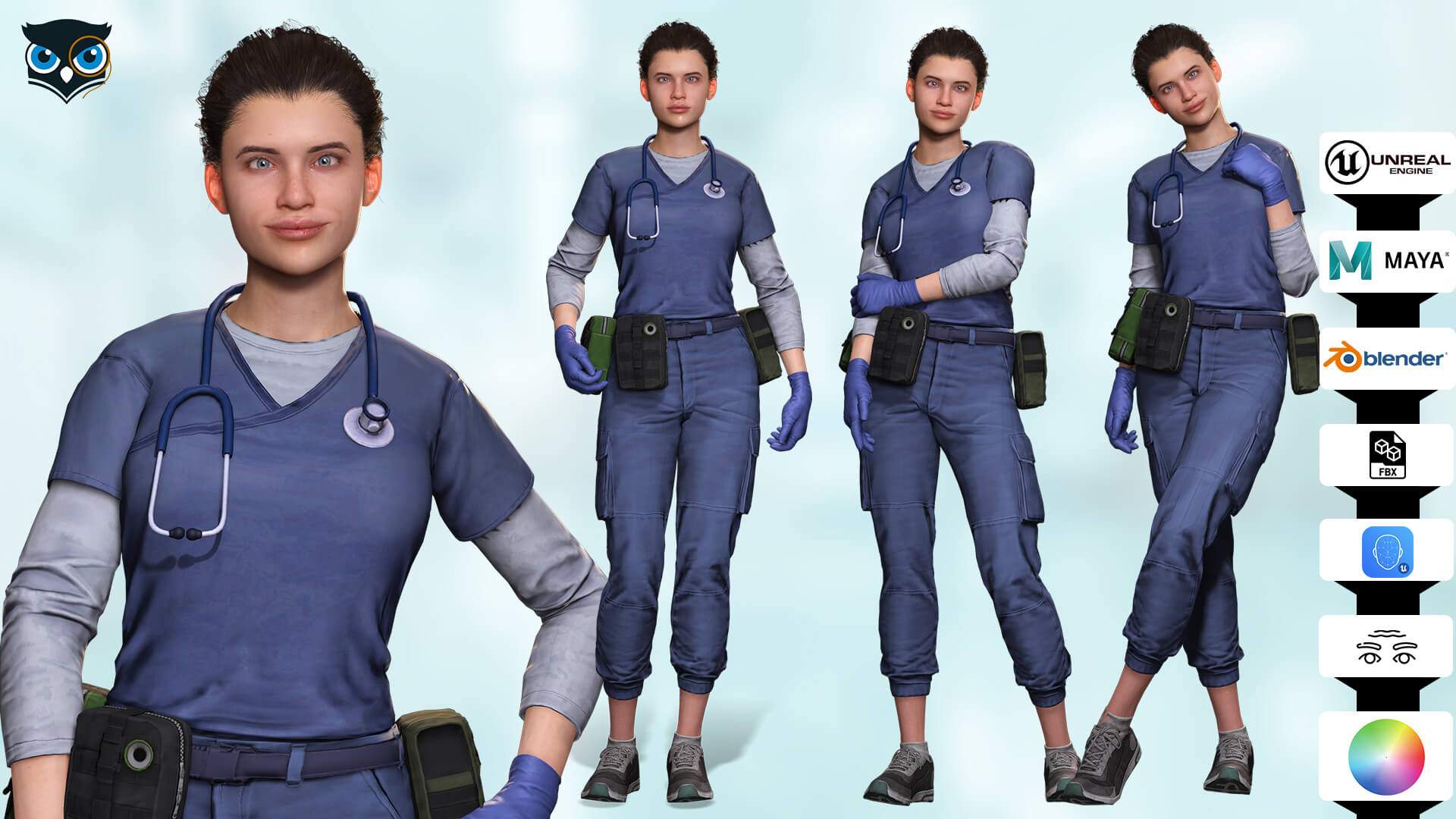 Realistic Paramedic Character For Animation 3D Model [Request]