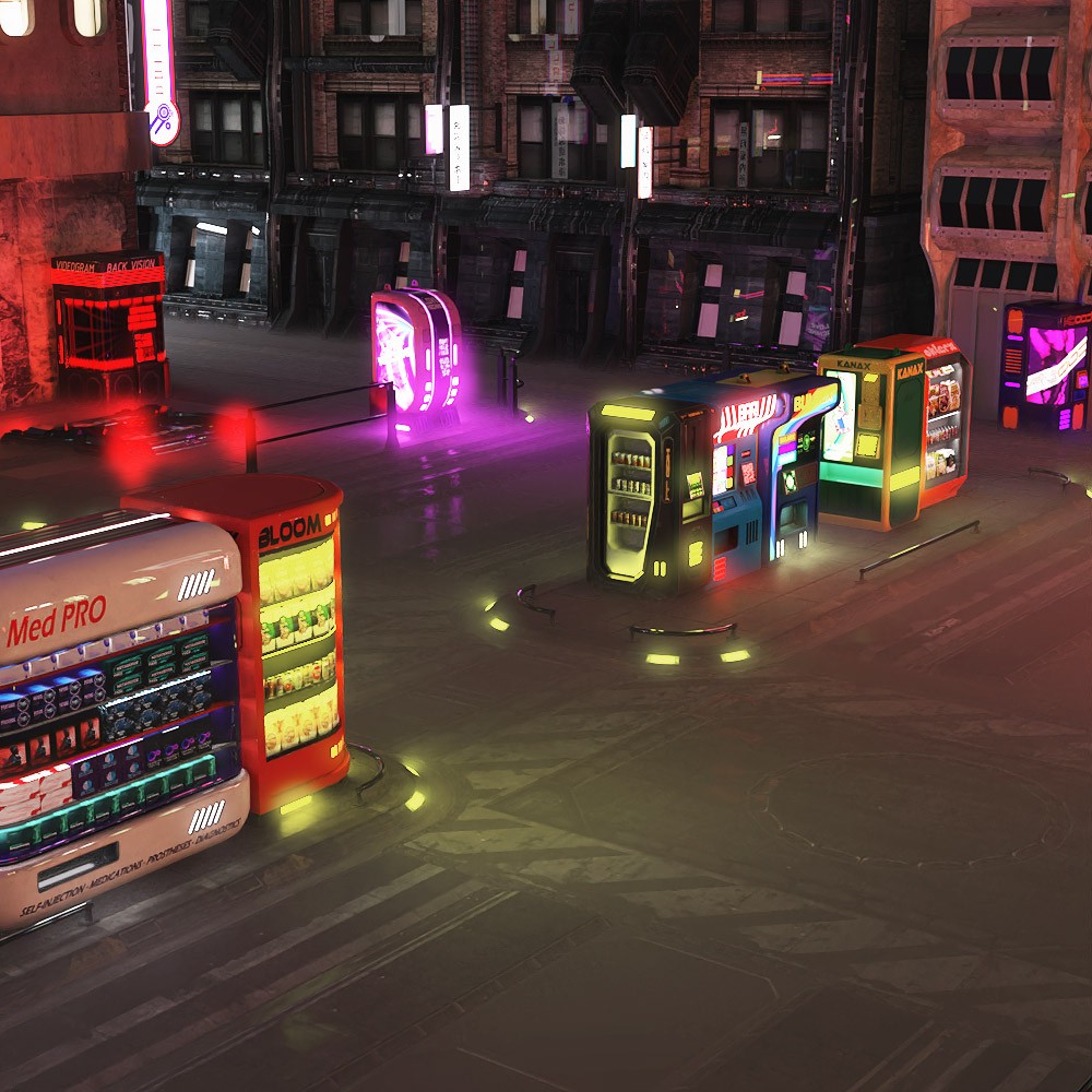 Animated Cyberpunk Vending Machines For Daz Studio 2025 - Free Daz 3D ...