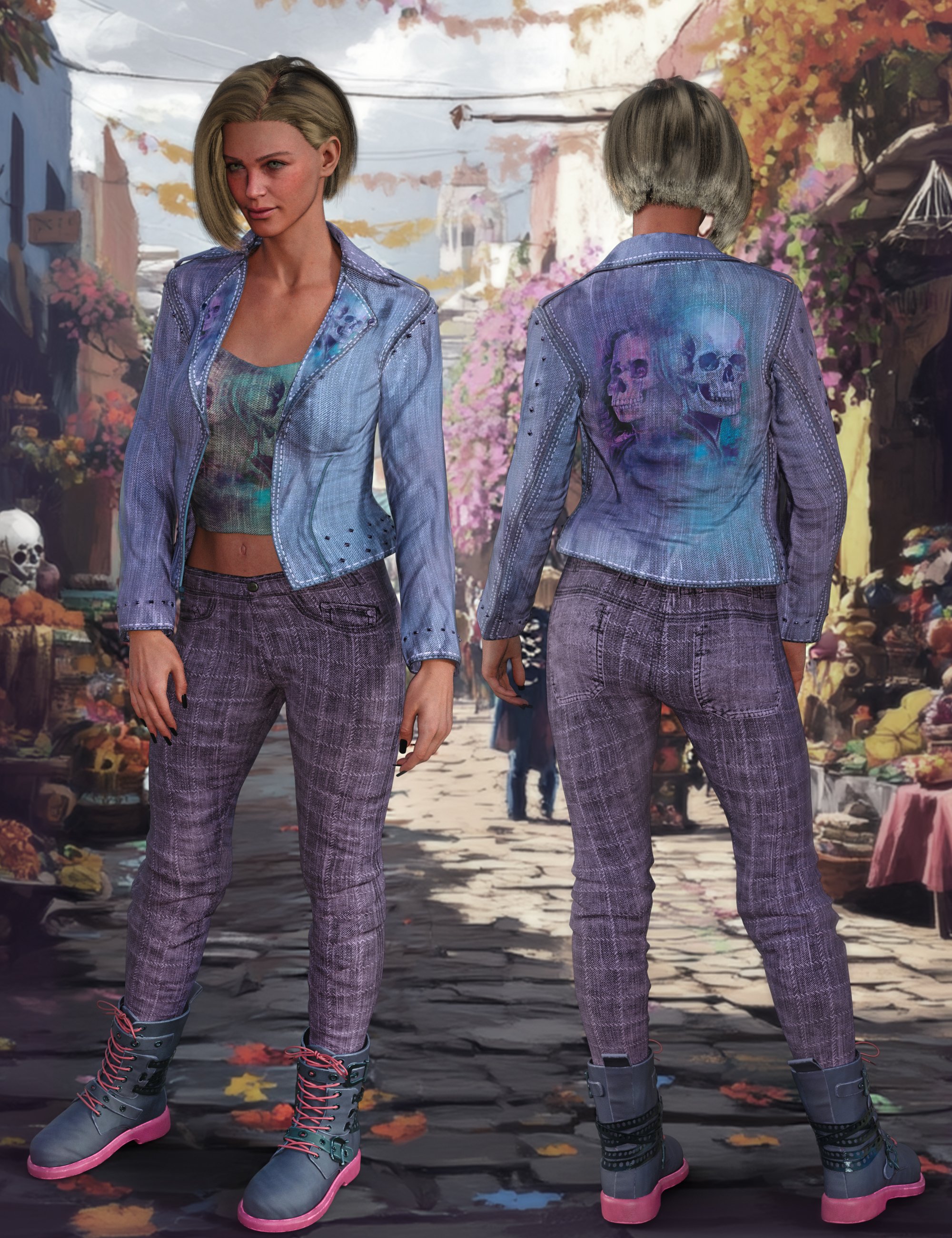 T-Pack Cool Girl Leather Outfit Texture Add-on [Request]