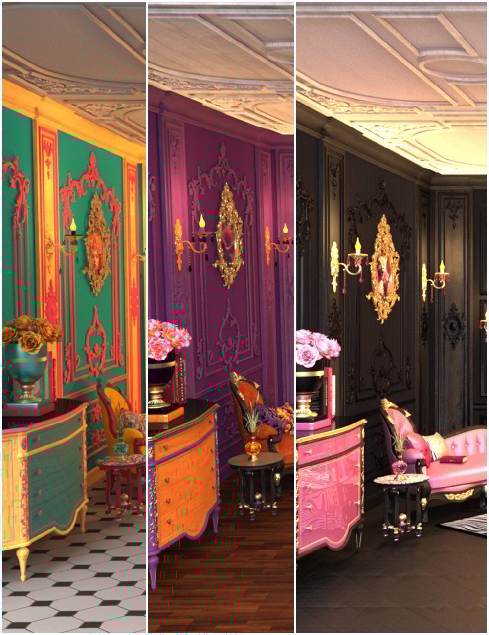 Rococo Room Pop Collection Texture Set 2025 - Free Daz 3D Models