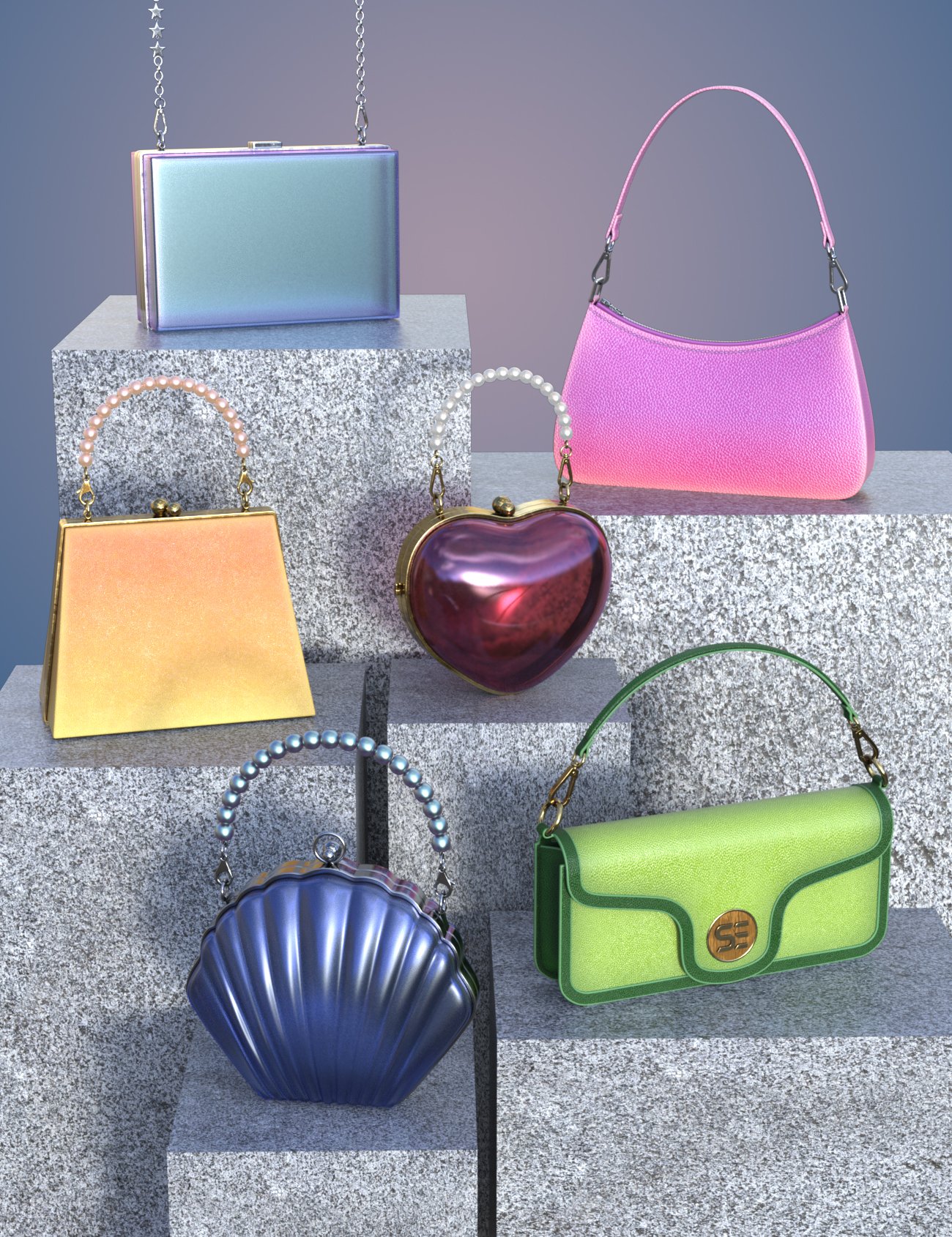 SE Collection Of French Bags For Genesis 9 2026 - Free Daz 3D Models