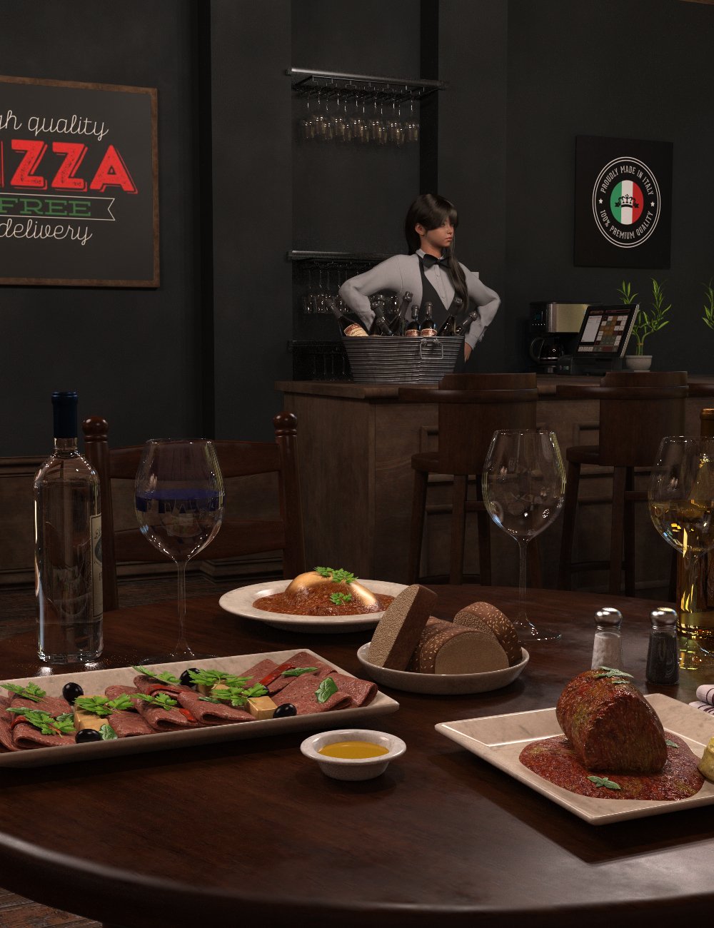 FG Italian Restaurant Bundle 2026 - Free Daz 3D Models