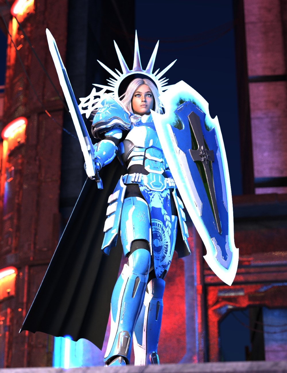 ZK DForce Mithras Sci-fi Paladin Armor For Genesis 9 2026 - Free Daz 3D ...