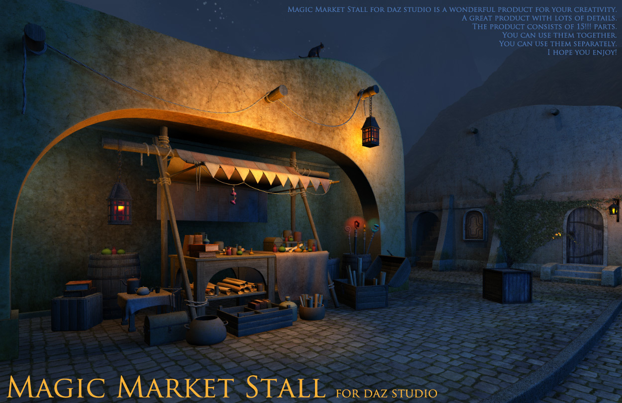 Magic Market Stall For Daz Studio (Re-Up) 2025 - Free Daz 3D Models