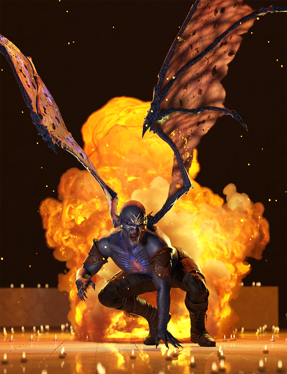 Demonic Hierarchical Poses For Vega Demon And Tara Wings [Request]