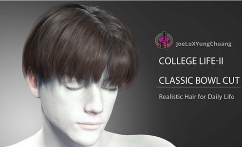 CollegeLifeII-Classic-Bowl-Cut 2025 - Free Daz 3D Models