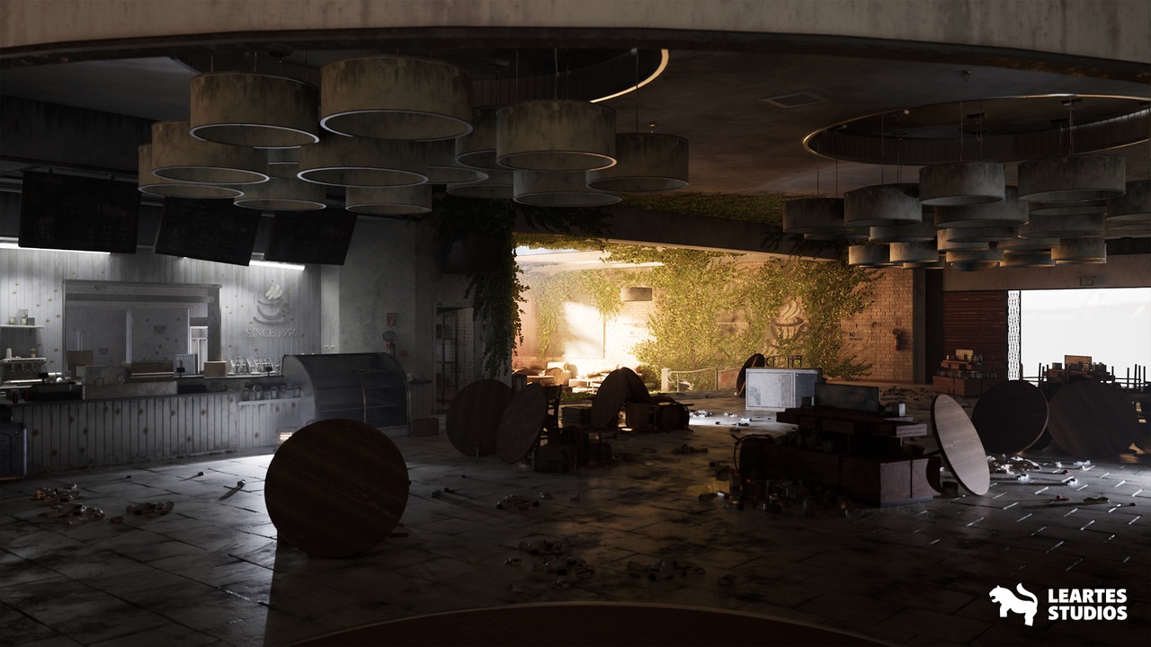 Post-Apocalyptic Coffee-Shop UE5.3 2025 - Free Daz 3D Models