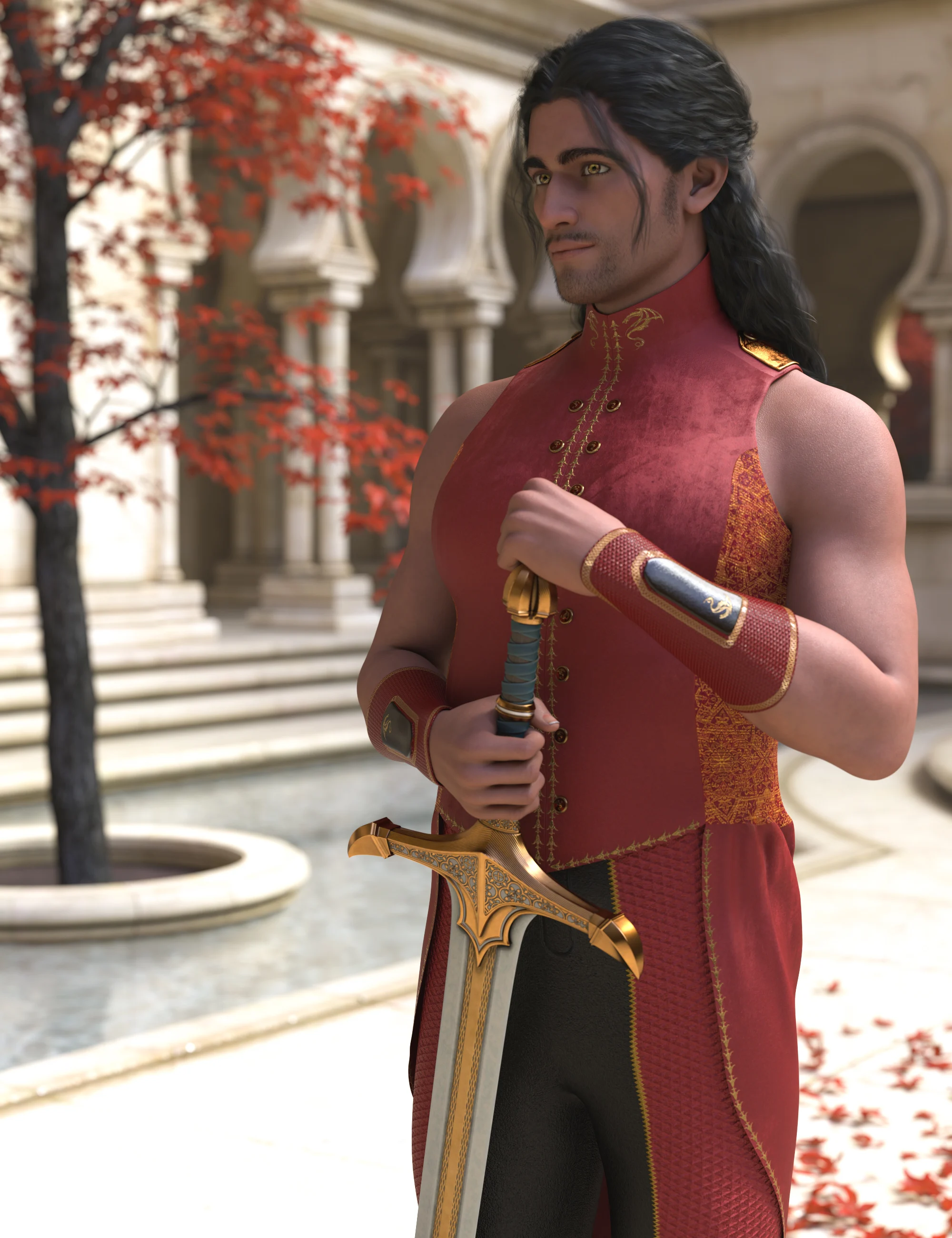 DForce The Guard Outfit For Genesis 9 2026 - Free Daz 3D Models