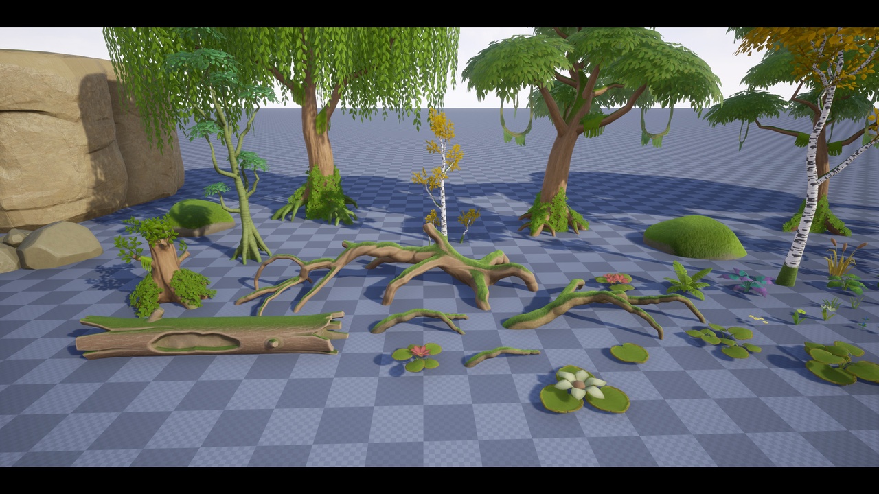 Stylized Swamp Forest UE4.20 2025 - Free Daz 3D Models