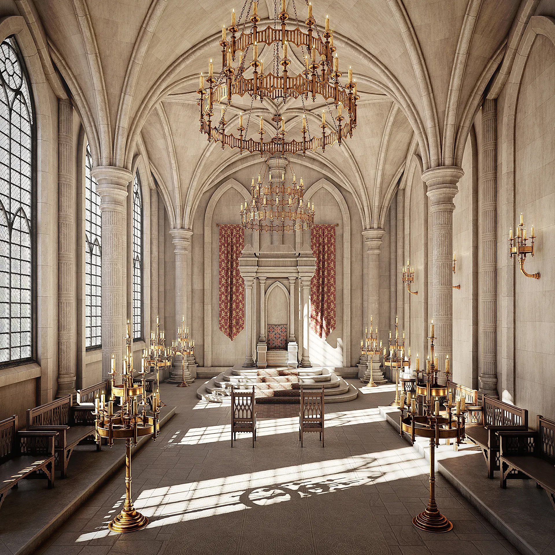 CGAxis Throne Room Kitbash (3dScene) UE5.3 2025 - Free Daz 3D Models