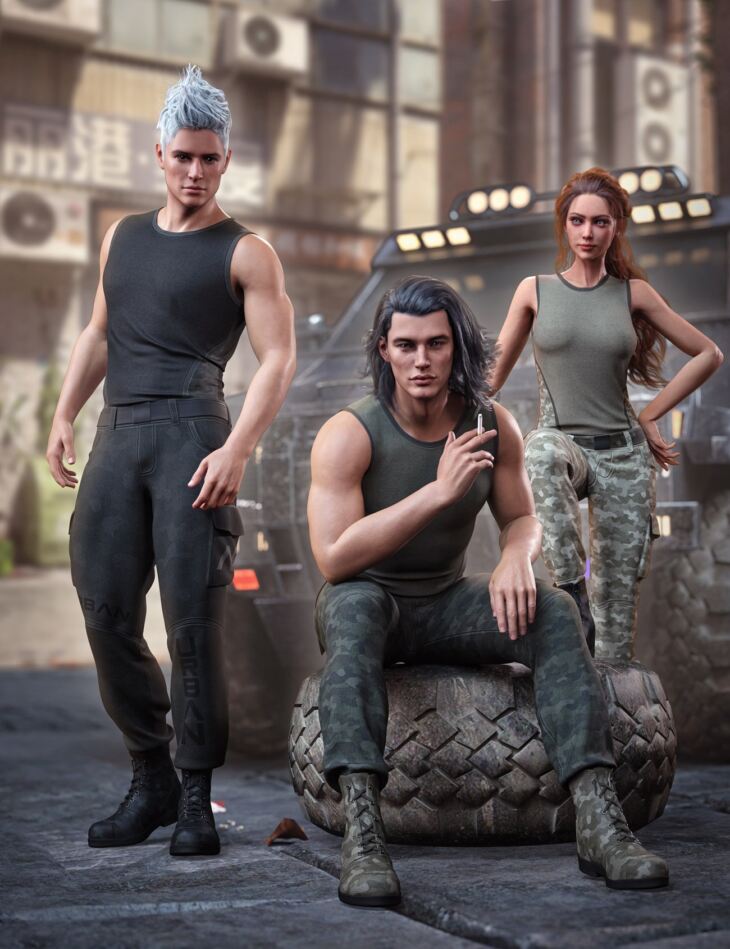 DForce Urban Military Outfit For Genesis 9, 8.1, And 8 2026 - Free Daz ...