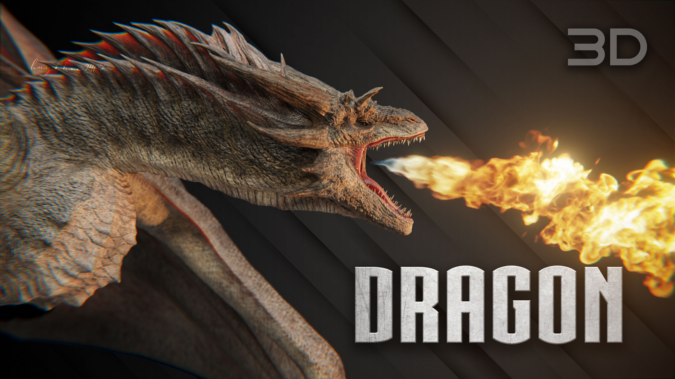 Dragon Low-poly 3D Model [Request]