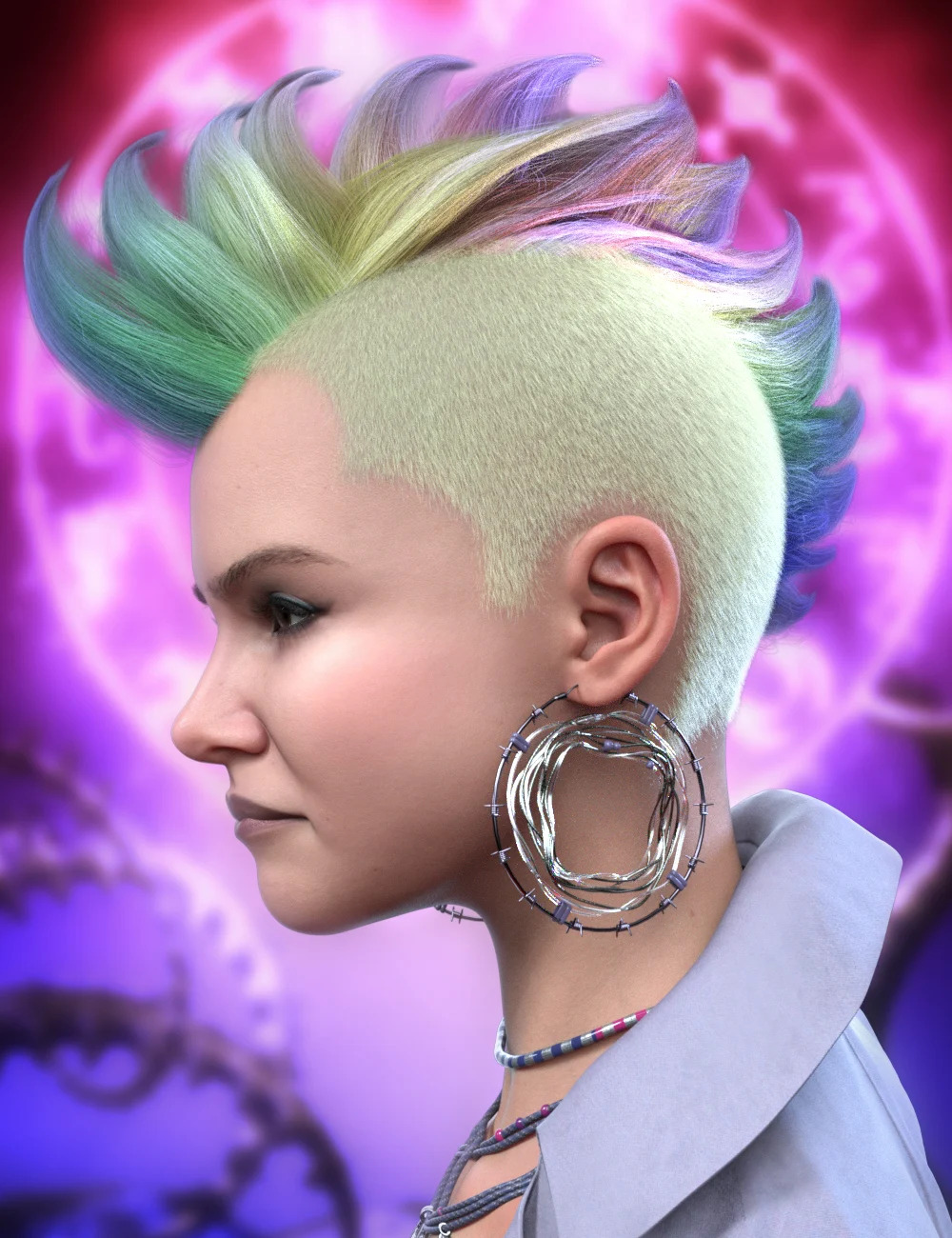 Spiked Hawk Hair For Genesis 9 2025 - Free Daz 3D Models