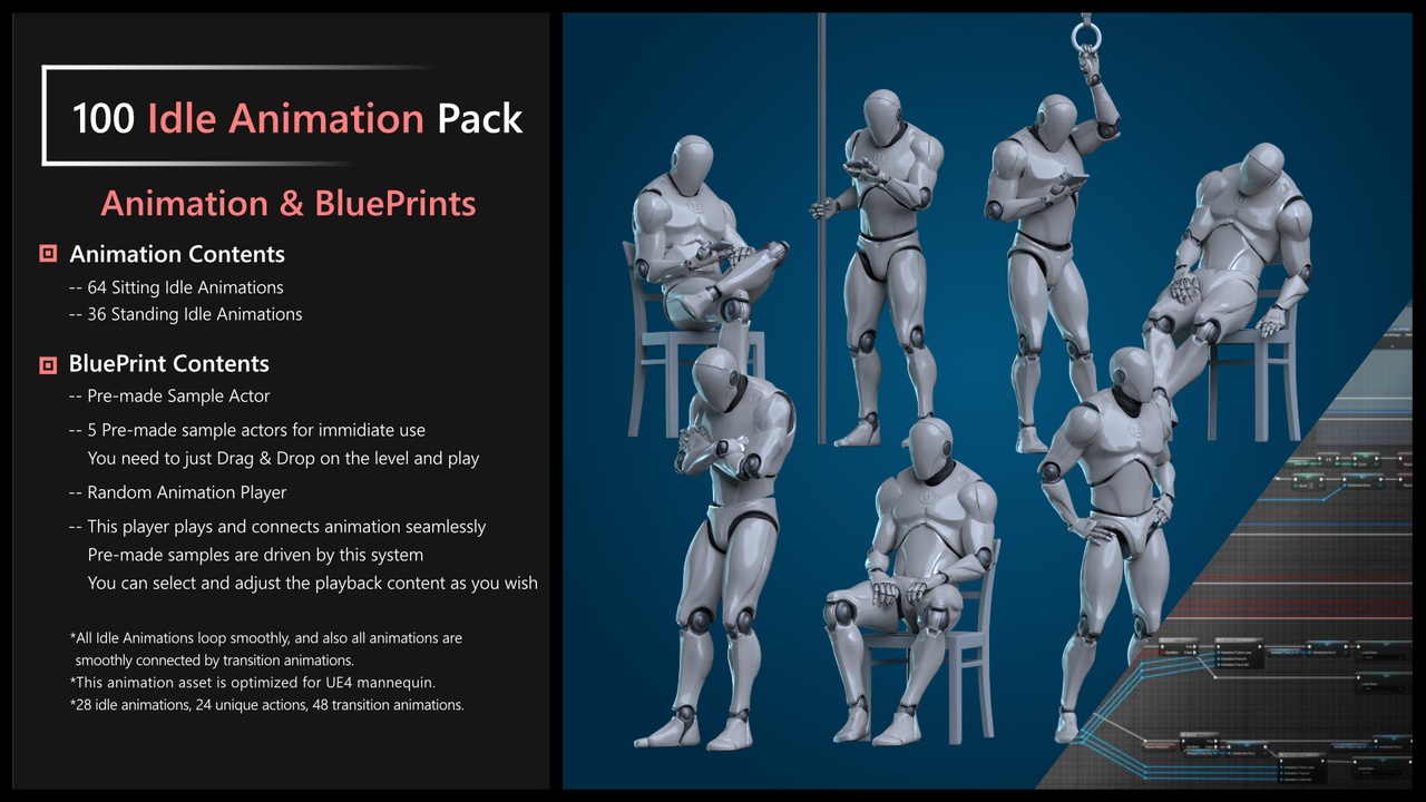 100 Idle Animation Pack UE5 2025 - Free Daz 3D Models