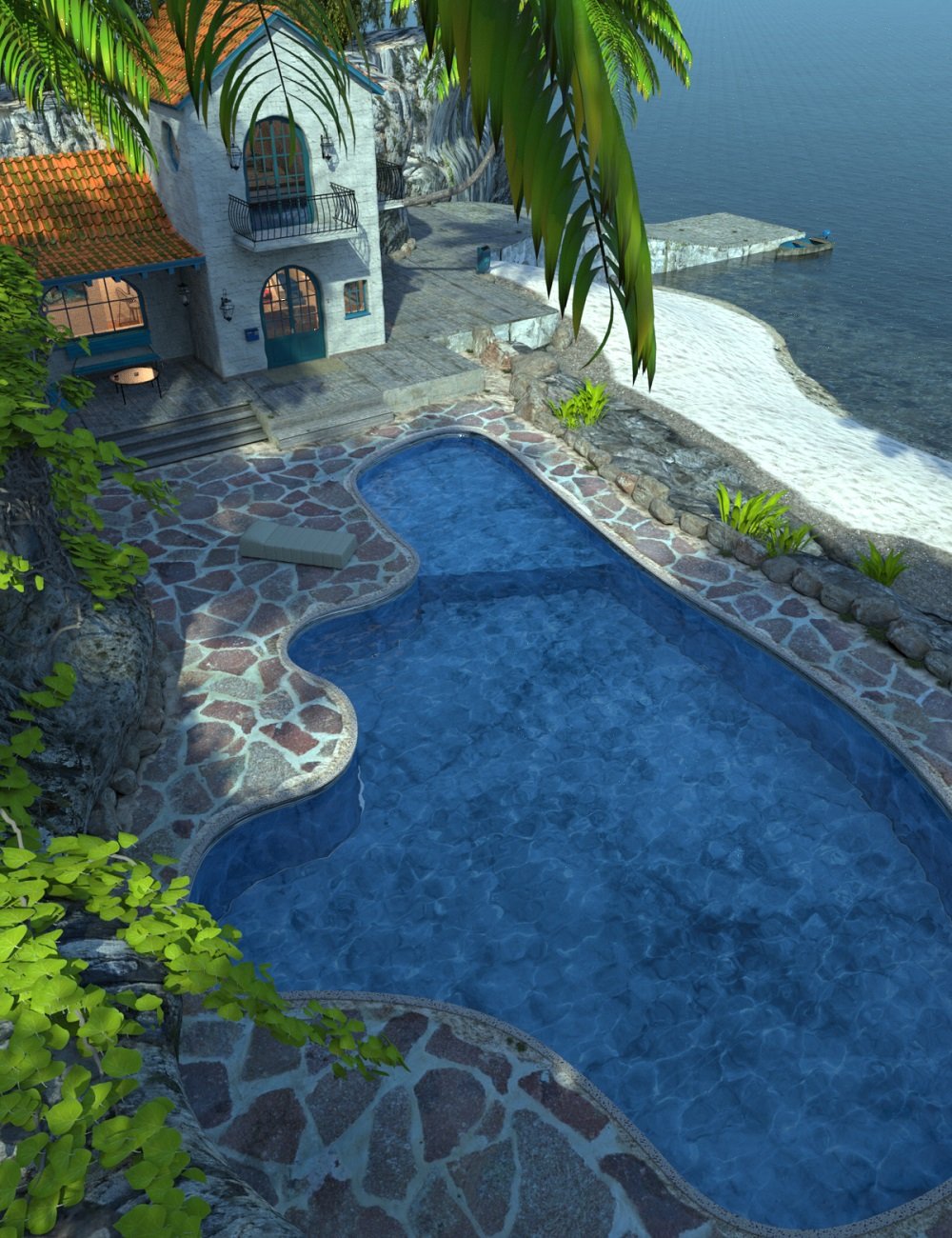 PW Greek Beach House 2025 - Free Daz 3D Models