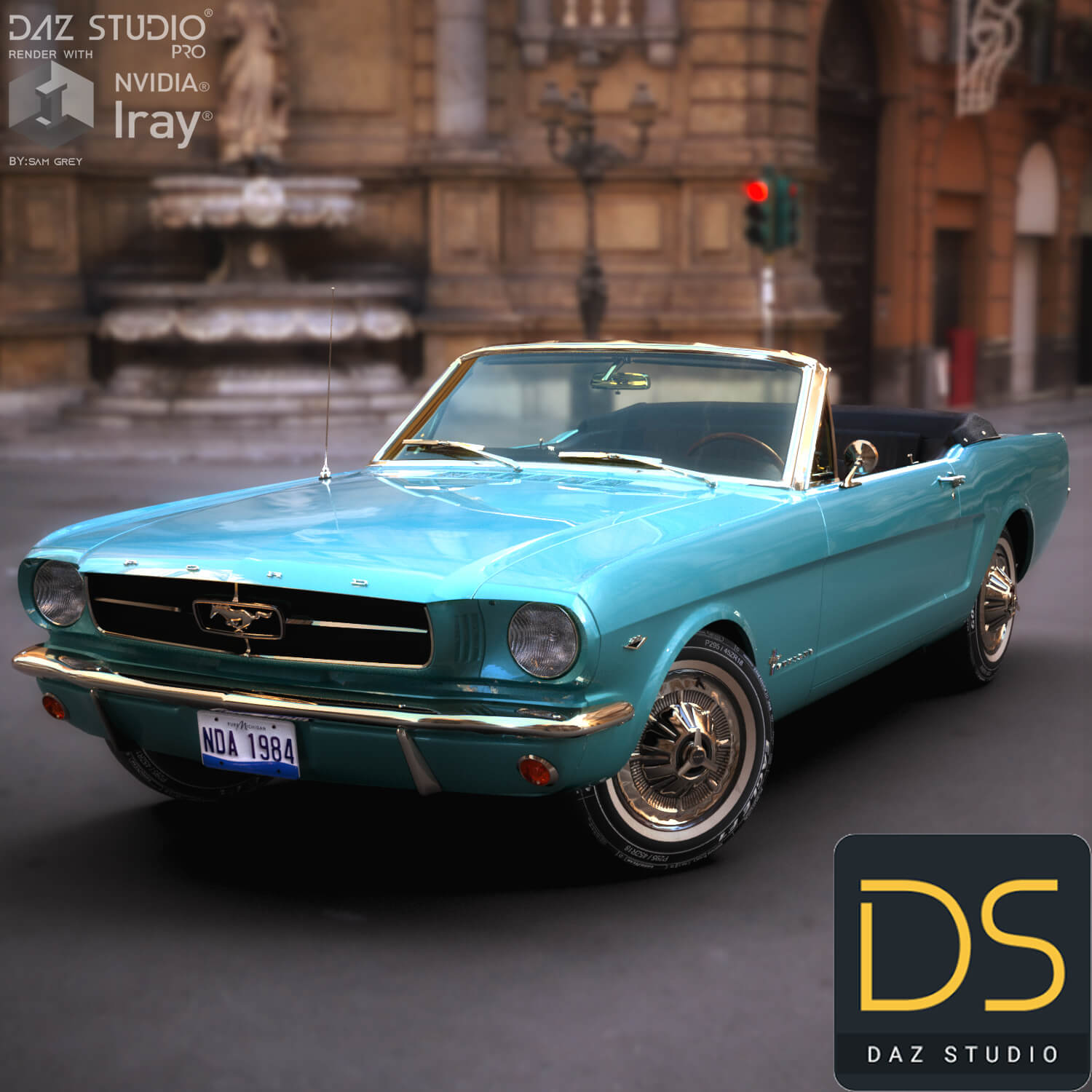 Ford Mustang Convertible 1965 For DAZ Studio 2025 - Free Daz 3D Models