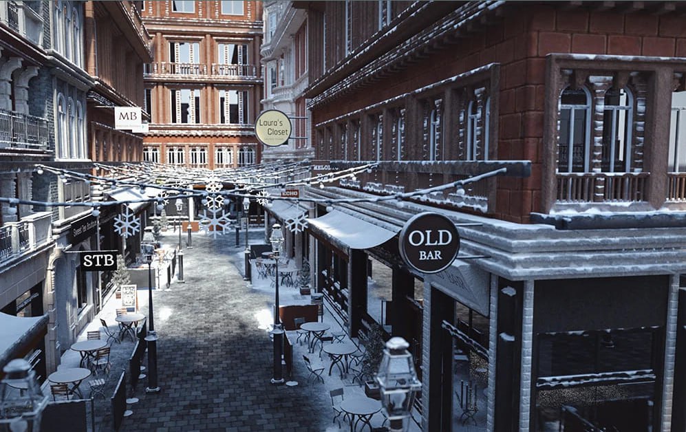 Snowy London Street Scene (Iclone) 2026 - Free Daz 3D Models