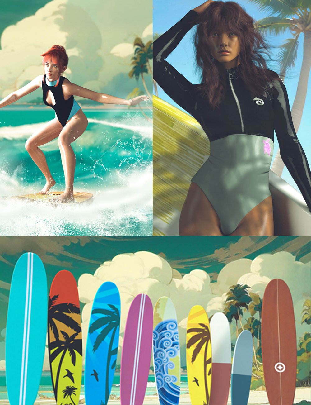 Summer Of Surf – The Ultimate Collection Bundle 2025 - Free Daz 3D Models