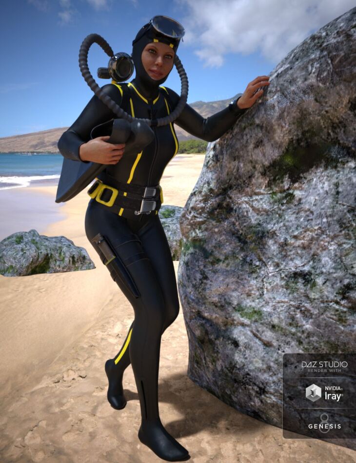 Vintage Scuba Gear For Genesis 8 Female(s) Repost 2025 - Free Daz 3D Models