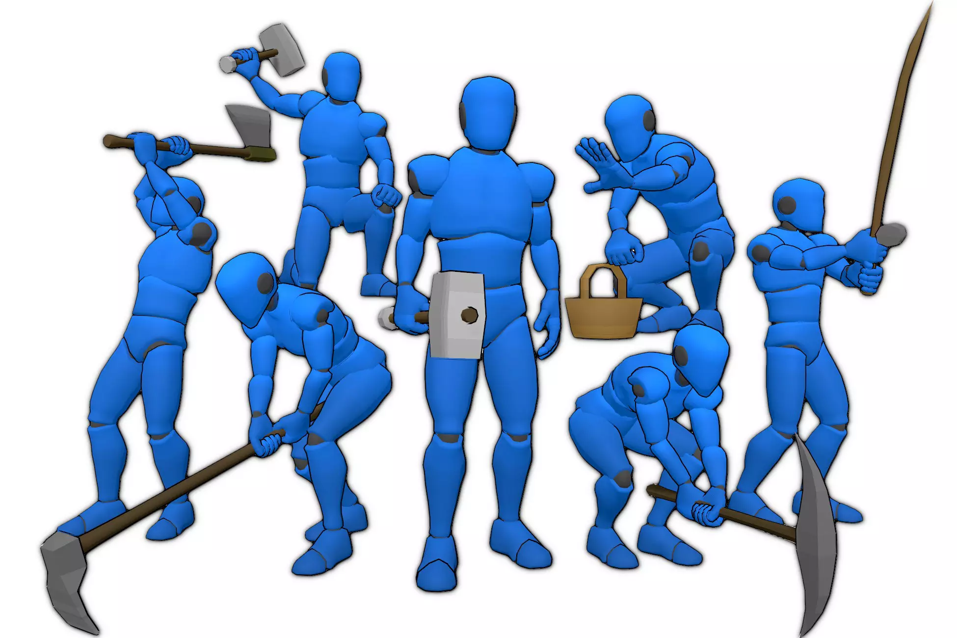 [Unity] Human Crafting Animations 2025 - Free Daz 3D Models