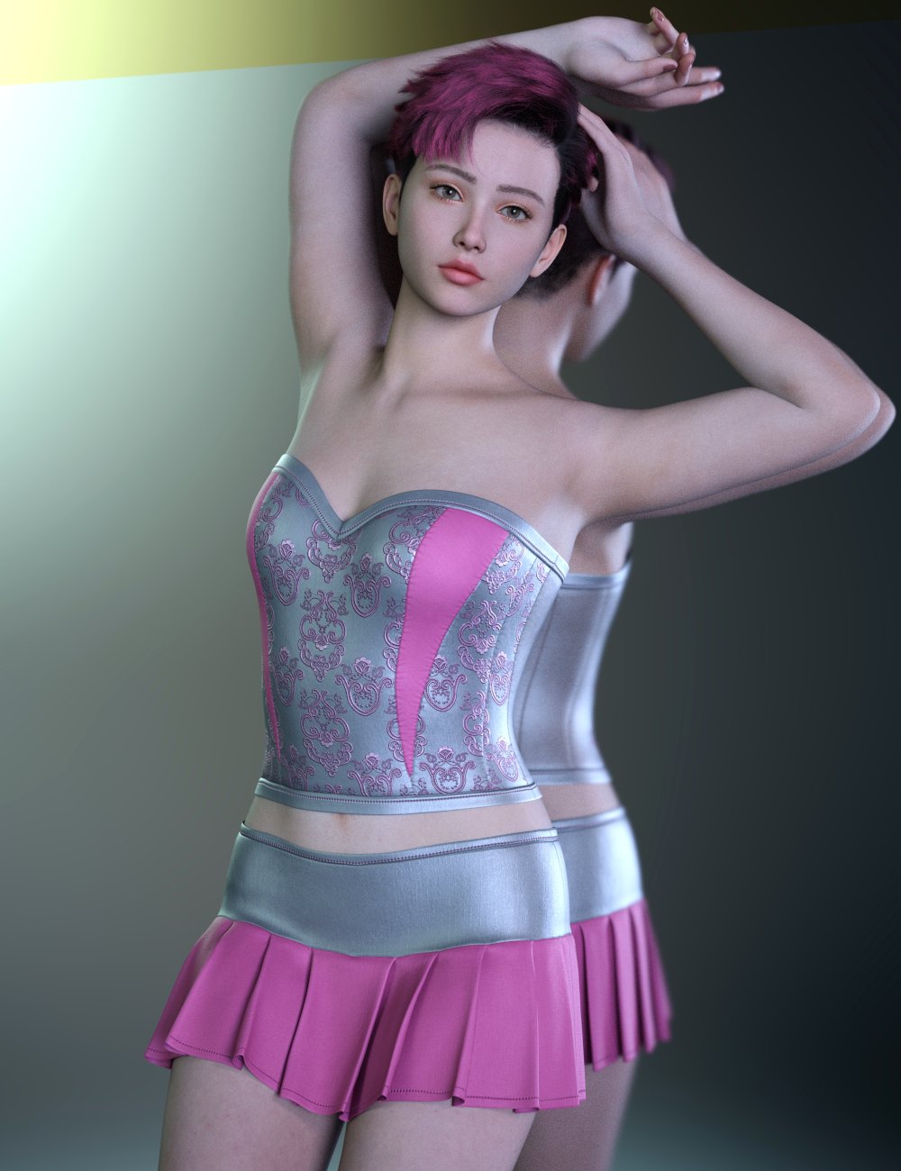 DForce LV Corset Top And Mini Skirt For Genesis 9 [Request]