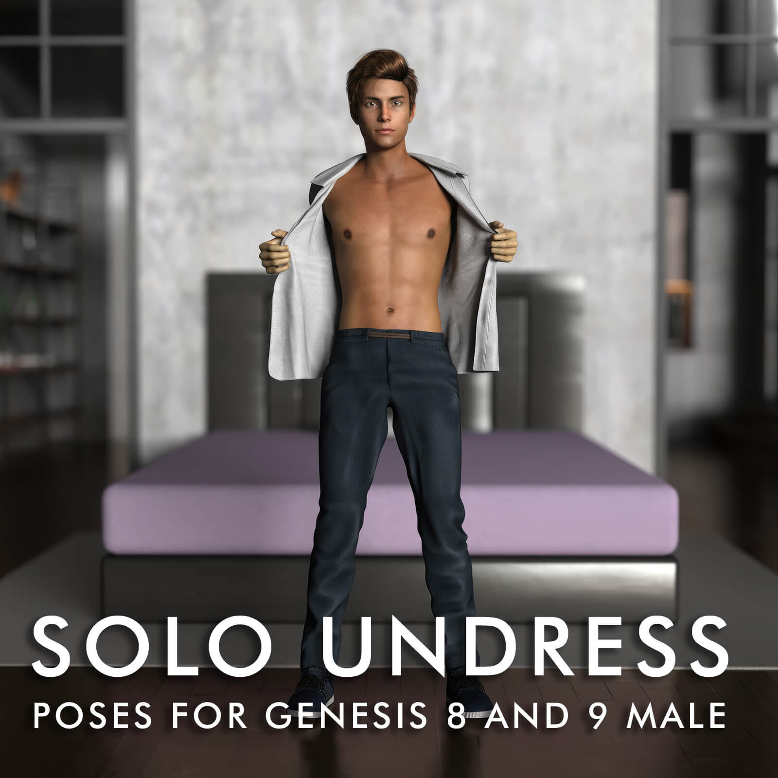 Solo Undress Poses For Genesis 8 And 9 Male And Tutorial 2025 - Free Daz 3D Models