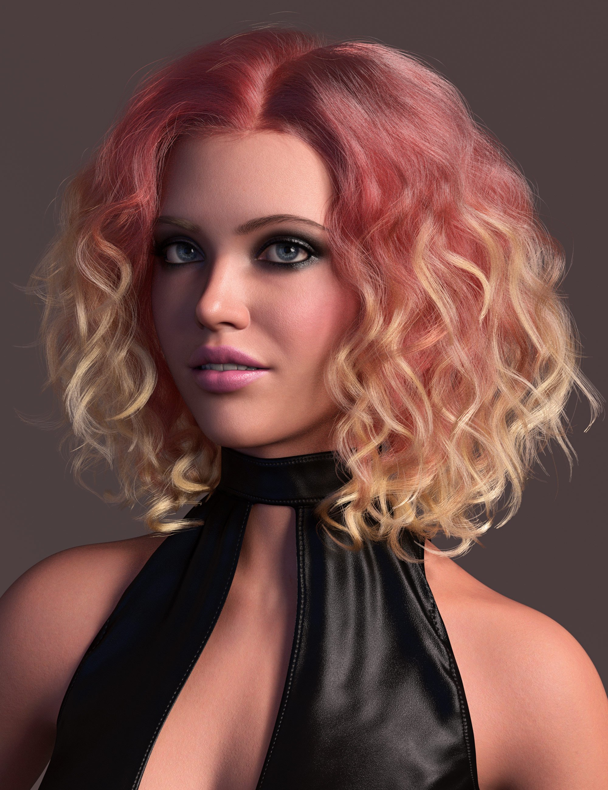 DForce Strand-Based Curly Mid Part Style Hair Color Expansion [Request]