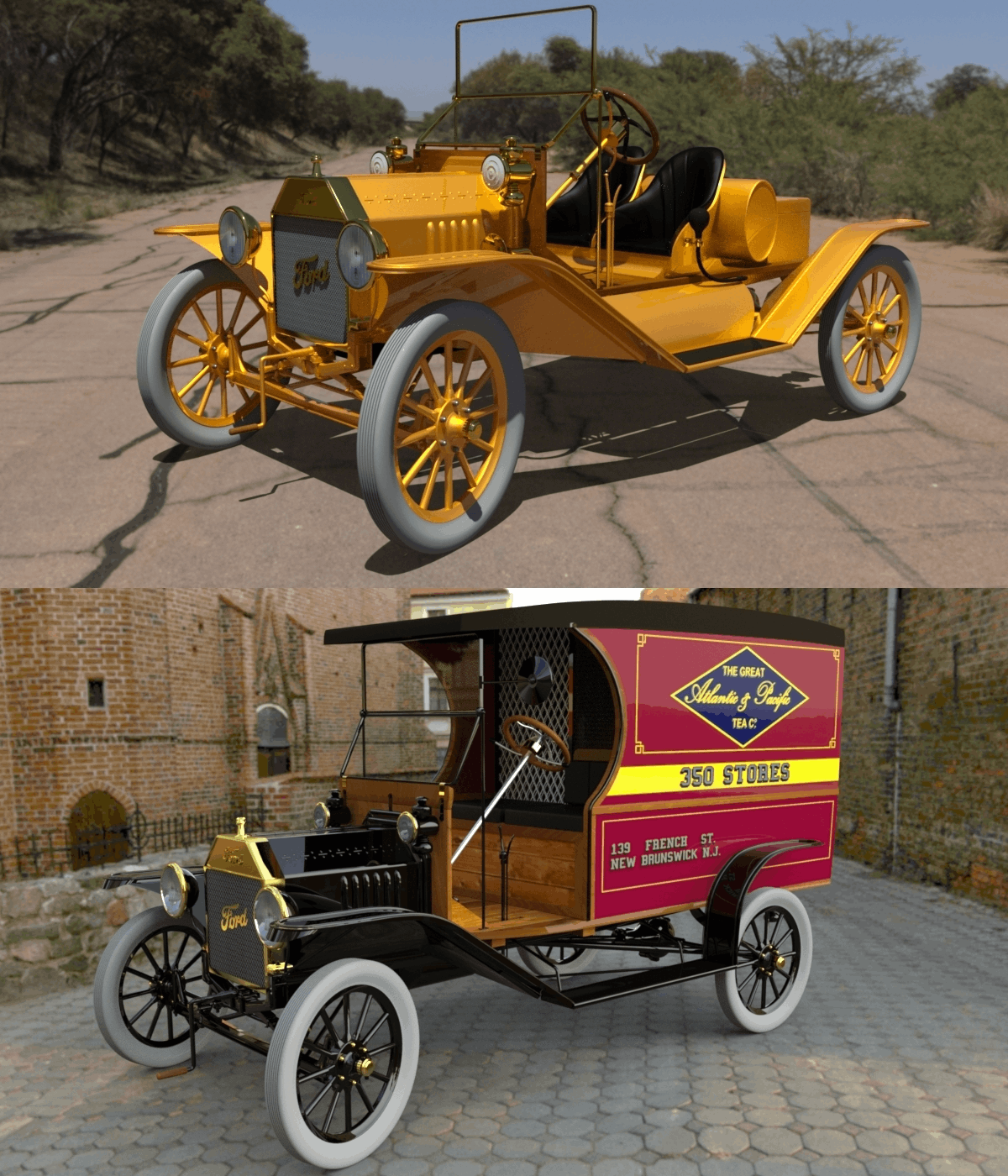 FORD T BUNDLE 02 For DAZ Studio 2025 - Free Daz 3D Models