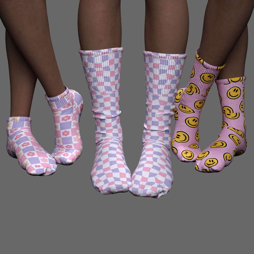MS Female Cute Socks Set (G8F And G9 2025 - Free Daz 3D Models