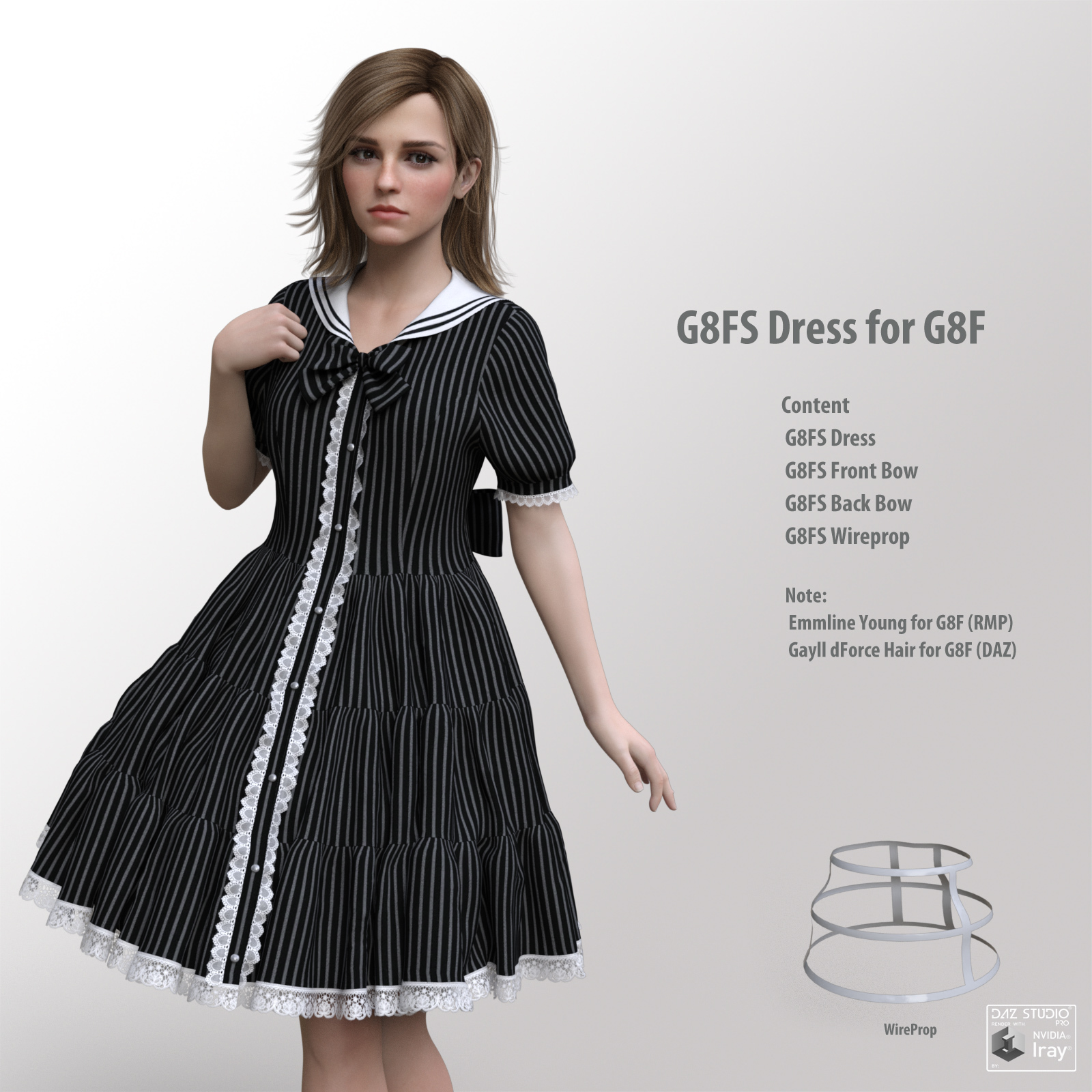 DForce G8FS Dress For G8F 2025 - Free Daz 3D Models