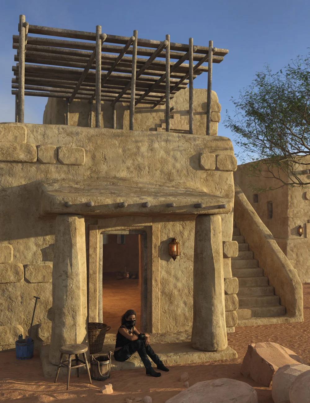 Primitive Houses 1 2025 - Free Daz 3D Models