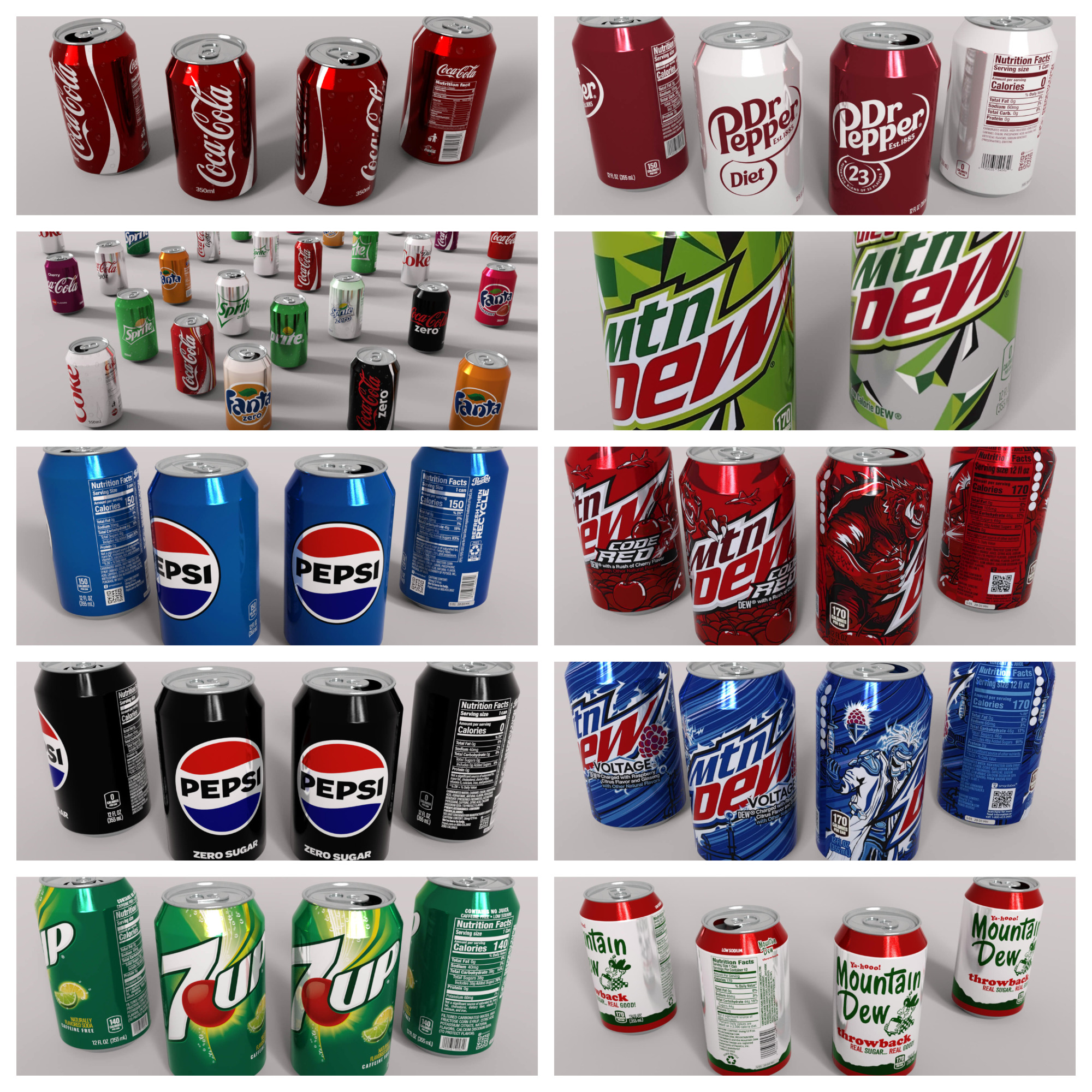 Ultimate Real Soda Cans Collection (38 Realistic Soda) [Request]