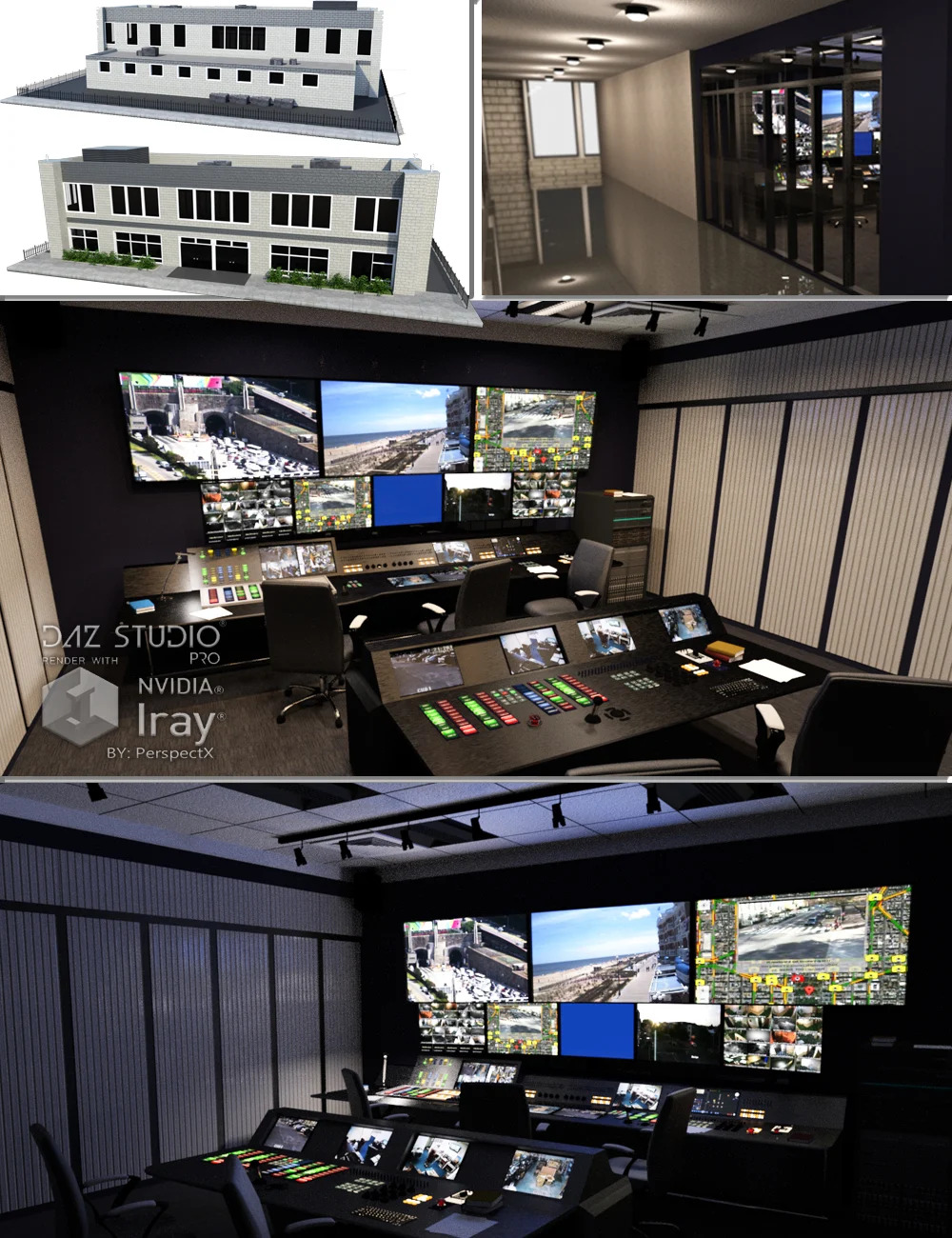 Security Expert Building With Control Room (re-upload Of Dead Post) 2025 - Free Daz 3D Models