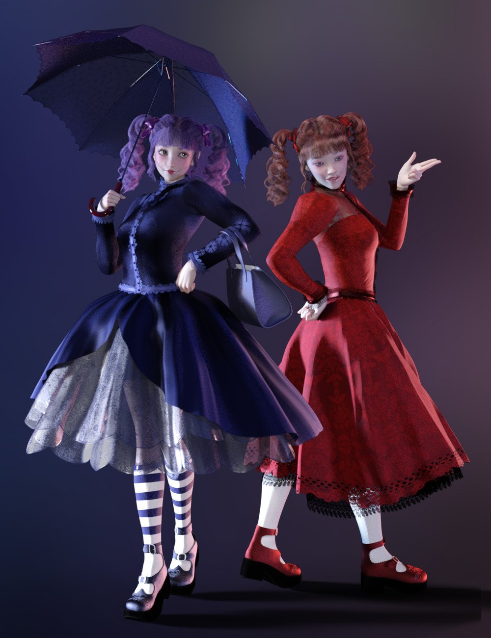 DForce Gothic Doll Outfit And Hair For Genesis 8 And 8.1 Female (Repost ...