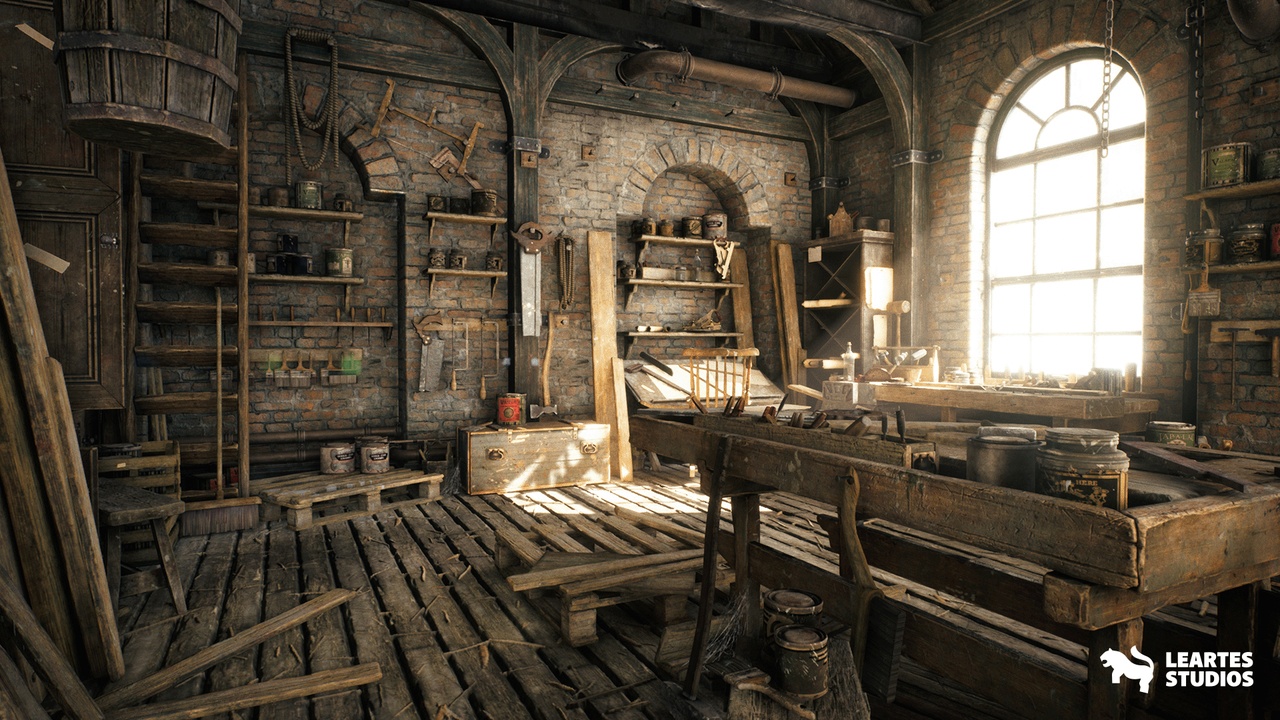 Carpenter's Workshop Environment ( Workshop Prop Pack Carpenter Woodworking 3d ) 2025 - Free Daz ...