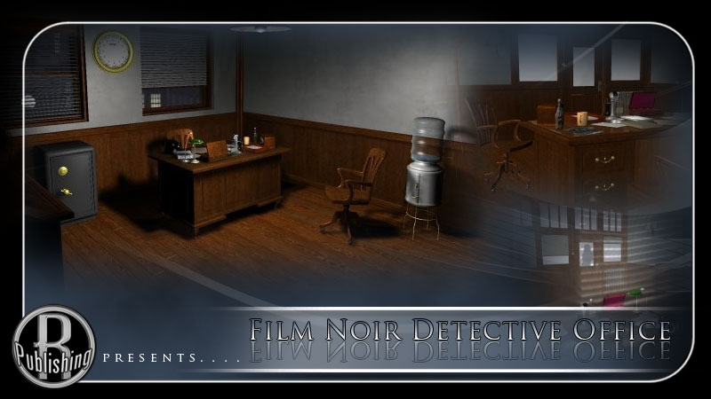 Film Noir Detective Office (Poser Version) 2025 - Free Daz 3D Models