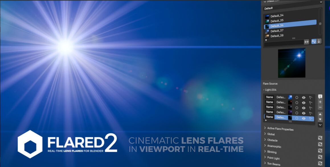 Flared2 - Cinematic Lens Flares In Real-Time 2026 - Free Daz 3D Models