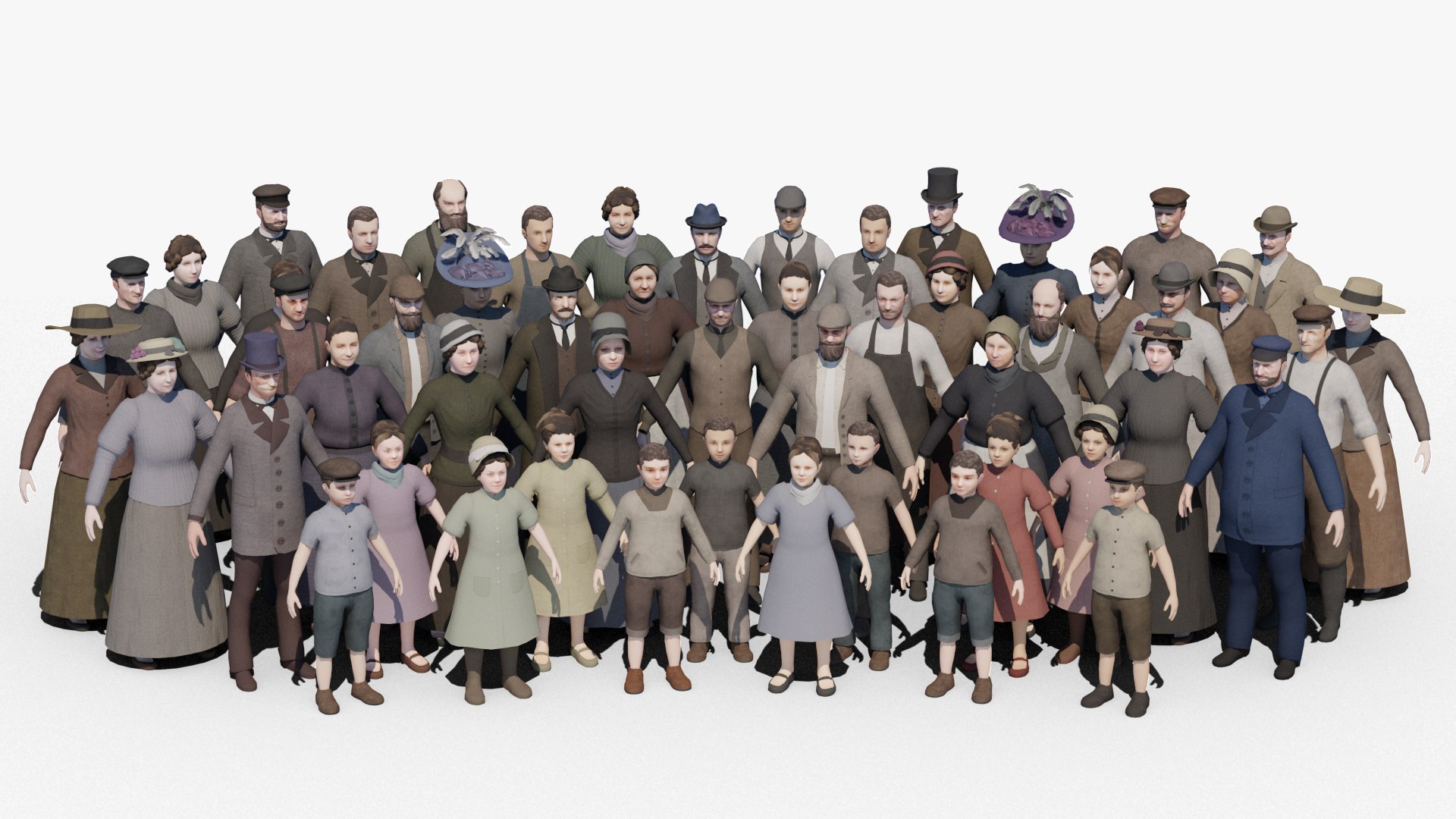 19th Century Low Poly Crowd With Anima File [Request]