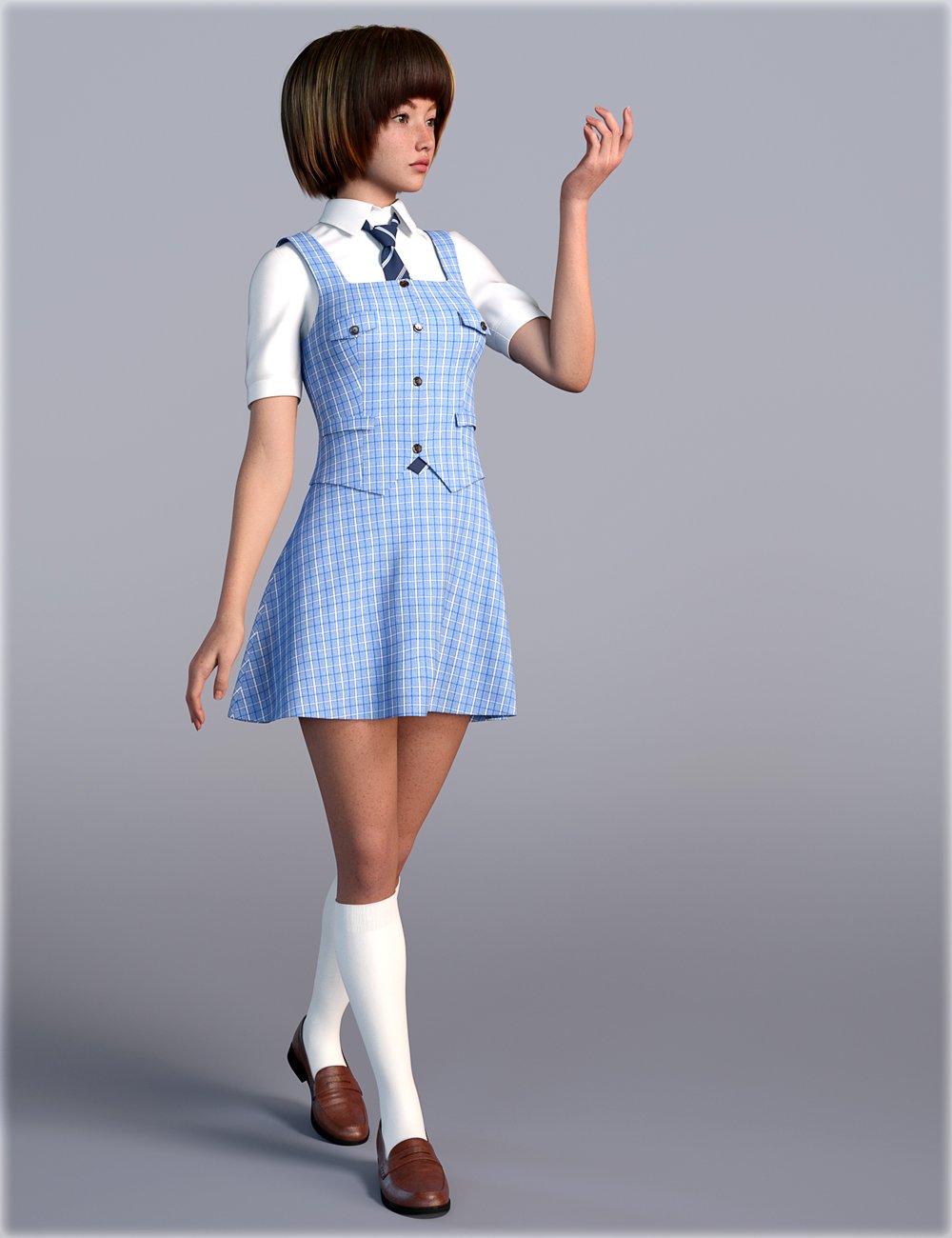 DForce HnC24 Prep School Uniform V1 For Genesis 9 2025 - Free Daz 3D Models