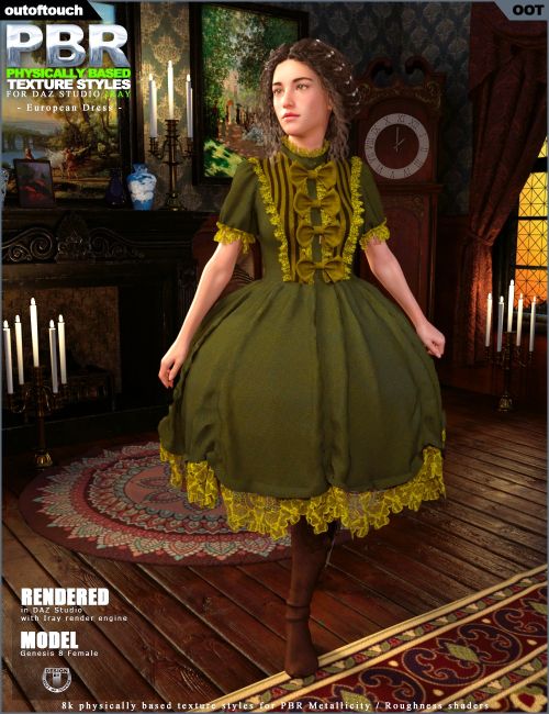 OOT PBR Texture Styles For European Style Dress 2026 - Free Daz 3D Models