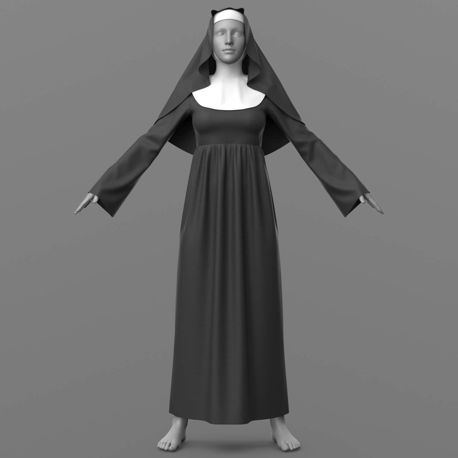 Nuns Clothes G8 Female 2026 - Free Daz 3D Models