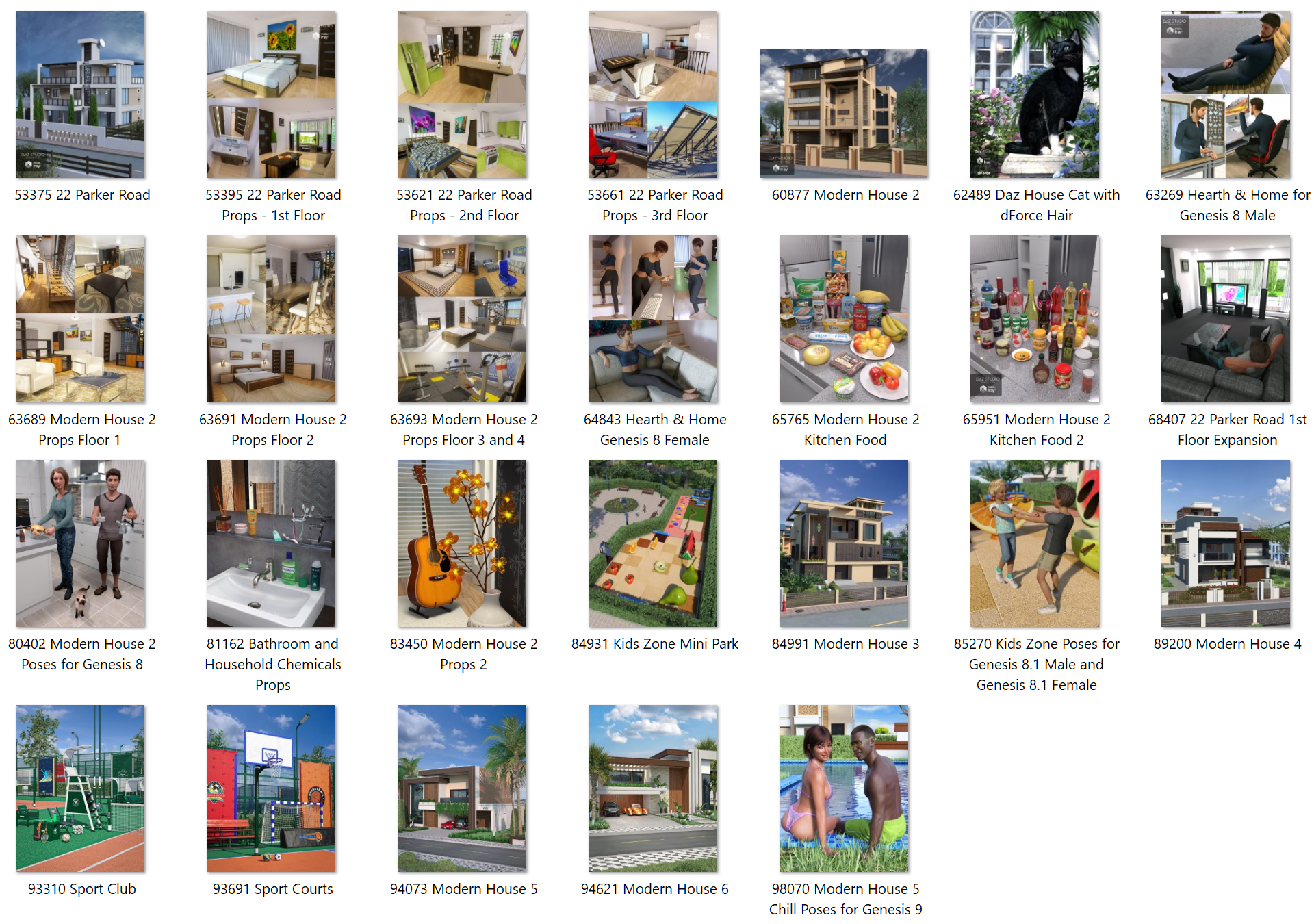 A Modern House Bundle (*update 01-11-2025) 2026 - Free Daz 3D Models