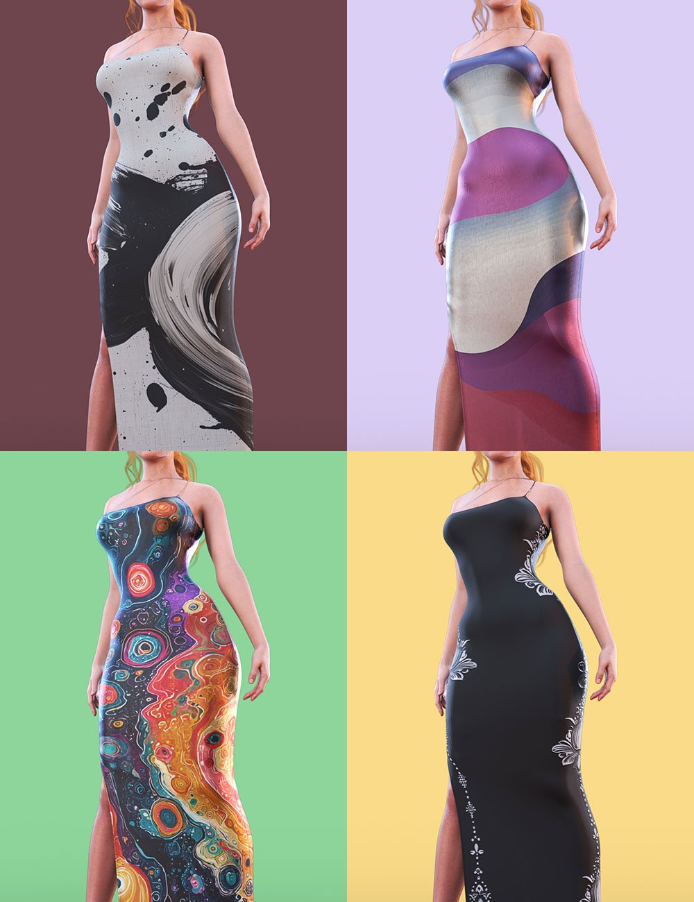 DForce COG Cocktail Dress Texture Pack 2025 - Free Daz 3D Models
