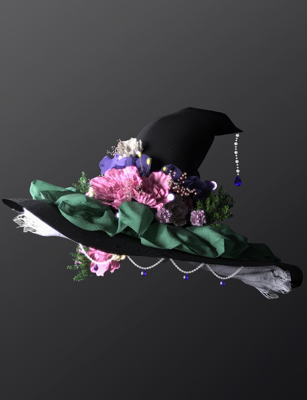 Floral Witch’s Hat 2025 - Free Daz 3D Models