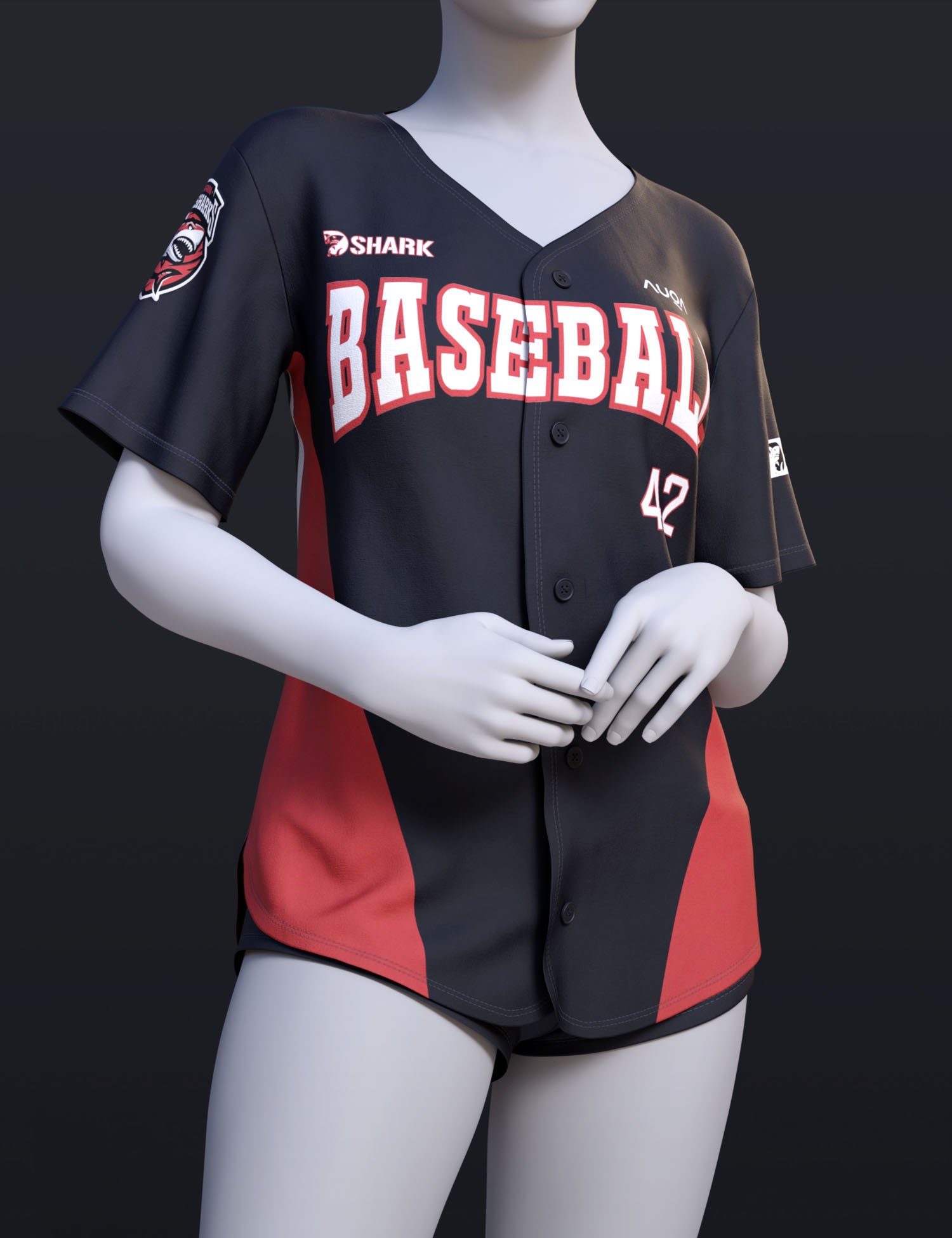 DForce BS Baseball Jersey Outfit For Genesis 9 2026 - Free Daz 3D Models