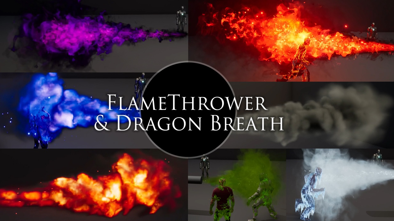 FlameThrower And Dragon Breath VFX ( With SFX ) 2025 - Free Daz 3D Models
