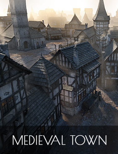 Photobash Medieval Town - DAZ Studio Conversion 2026 - Free Daz 3D Models