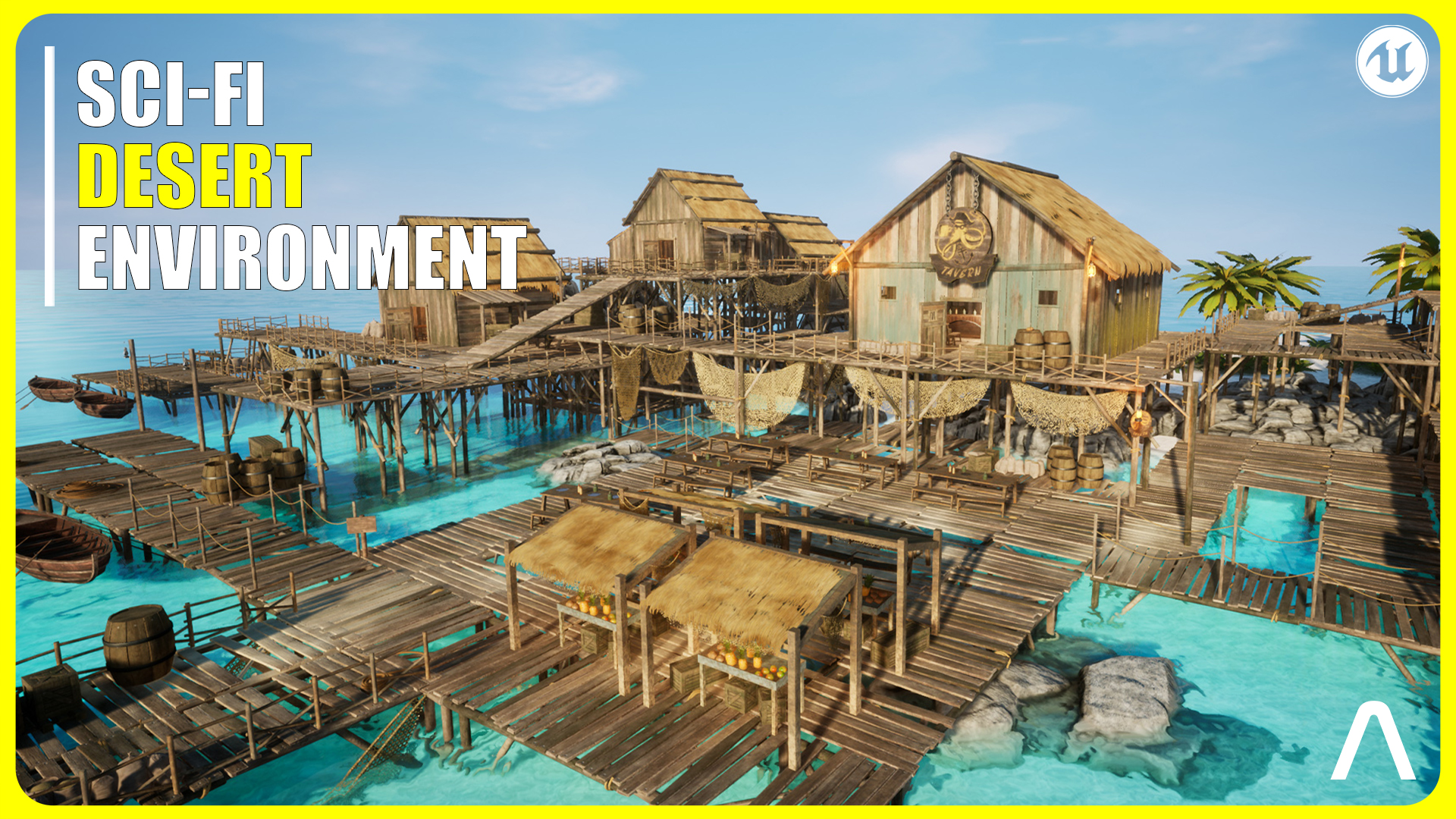 Pirate Stilt Village Island Modular Pack 2026 - Free Daz 3D Models